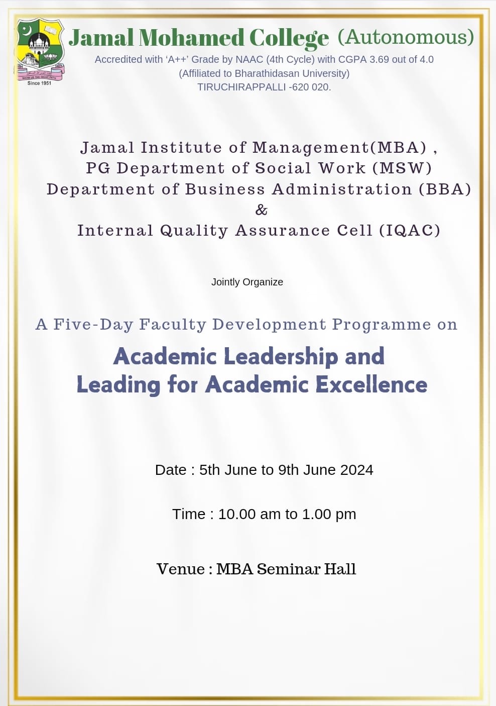 Jamal Institute of Management | Profile